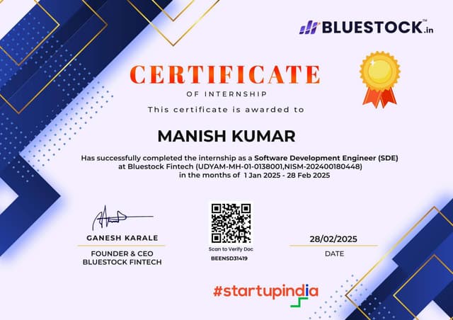 Manish Kumar | Full Stack Developer & AI Enthusiast